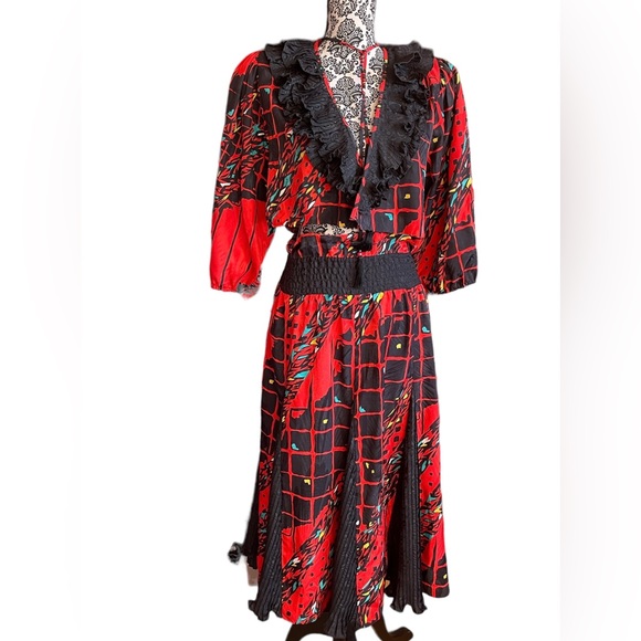 Diane Freis | Dresses | Vintage Diane Freis Original Georgette Mosaic ...